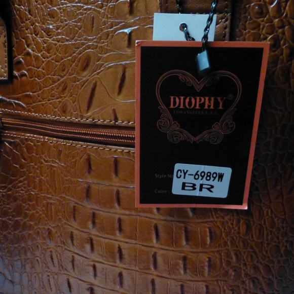Diophy | Bags | Diophy Faux Crocodile Leather Tote Bag Nwt | Poshmark
